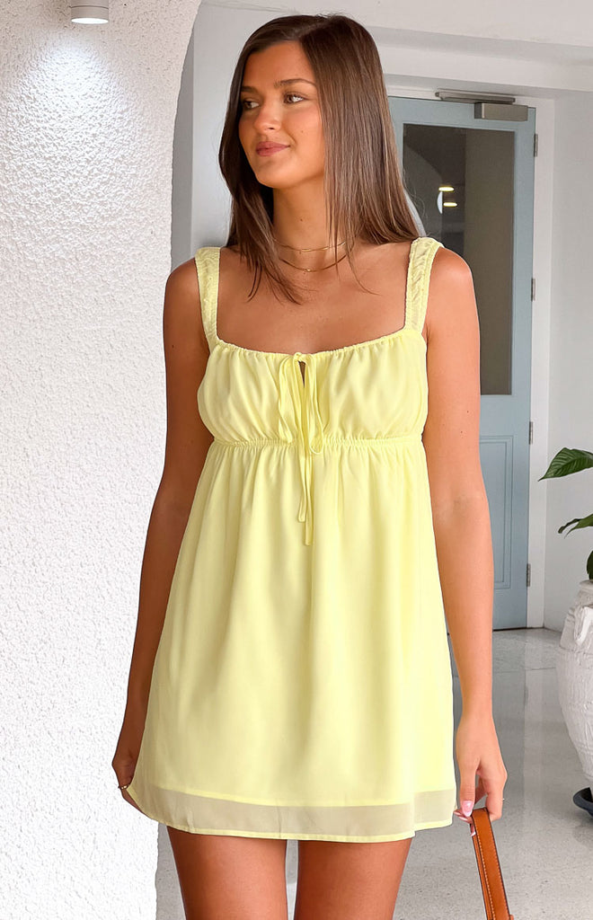 Brooke Yellow Mini Dress – Beginning Boutique