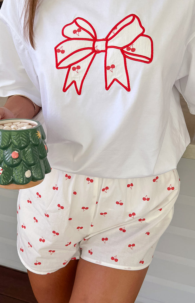 Alexea Cherry Print Pajama Shorts – Beginning Boutique