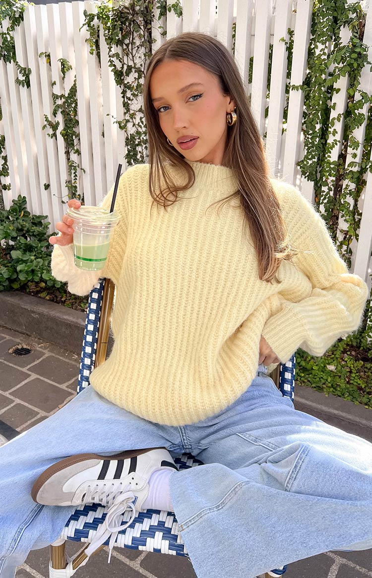 Ace Yellow Oversized Sweater – Beginning Boutique