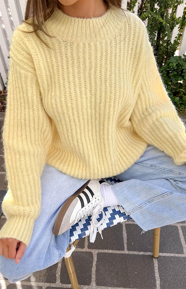 Ace Yellow Oversized Sweater – Beginning Boutique