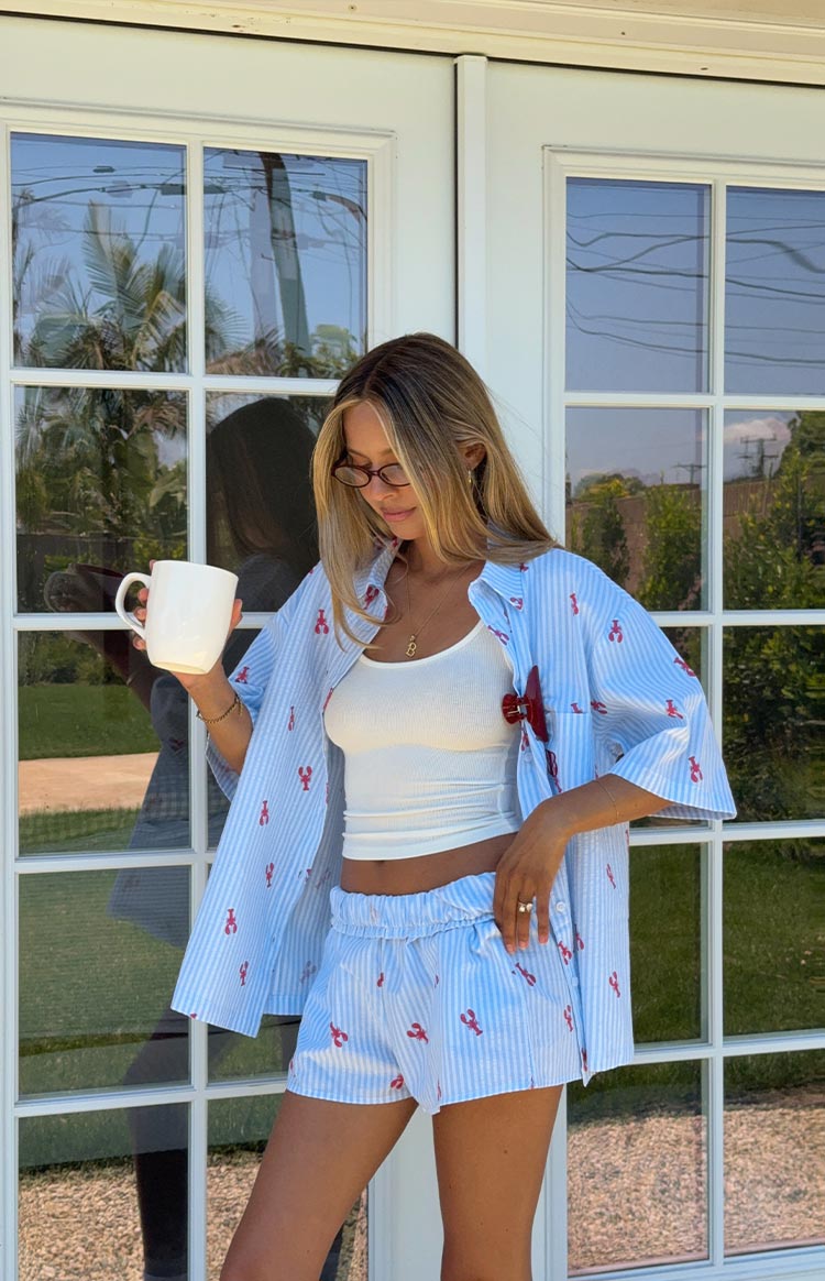 Alexea Lobster Print Pajama Shirt | Beginning Boutique AU