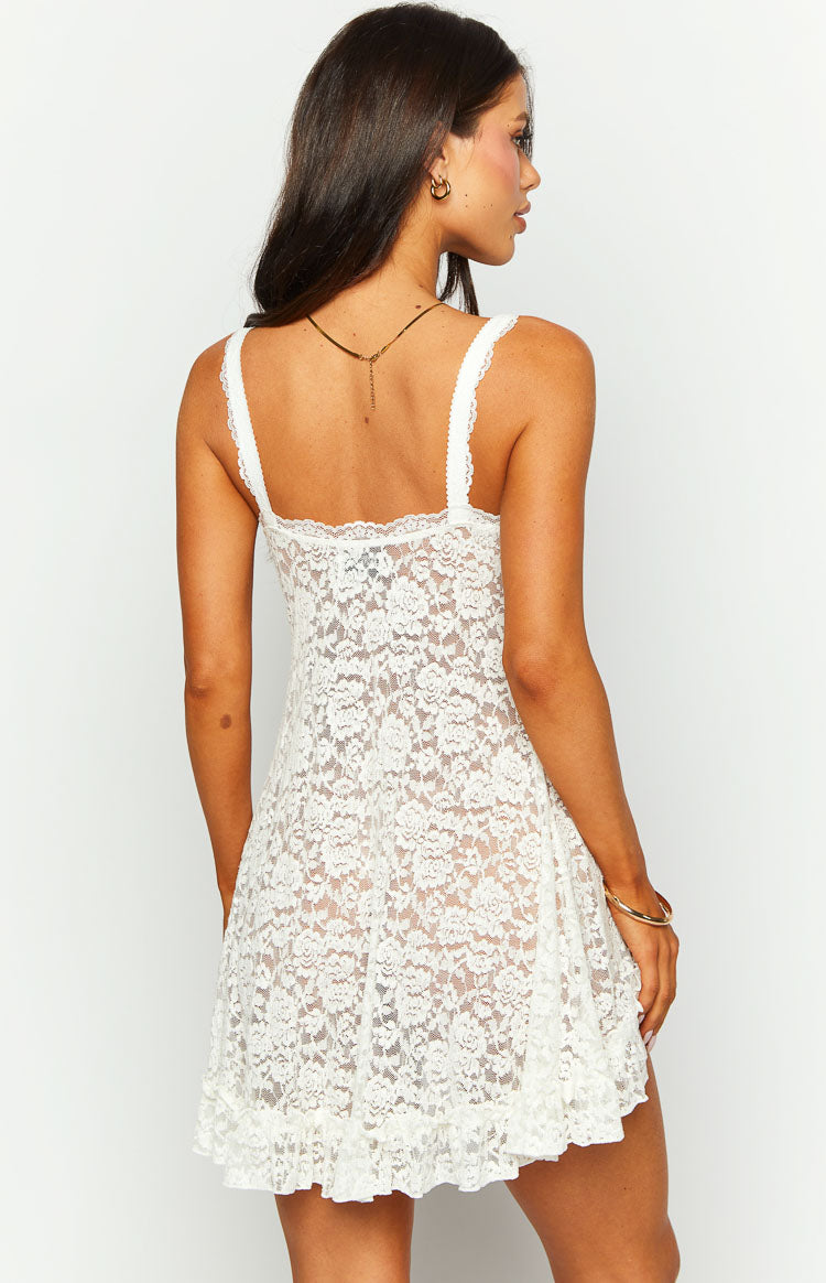 All Mine White Lace Mini Dress – Beginning Boutique