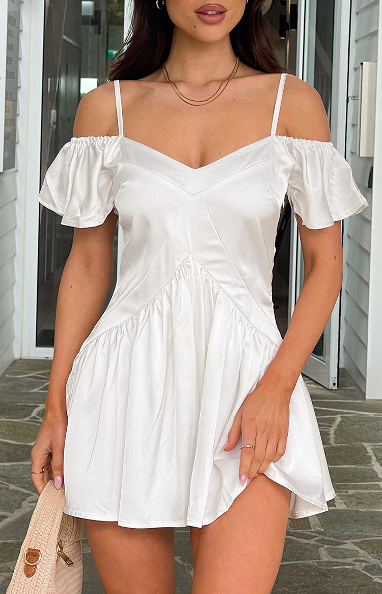 Asher White Satin Playsuit – Beginning Boutique