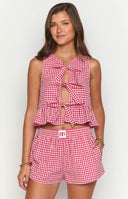 Baxter Pink Gingham Top – Beginning Boutique