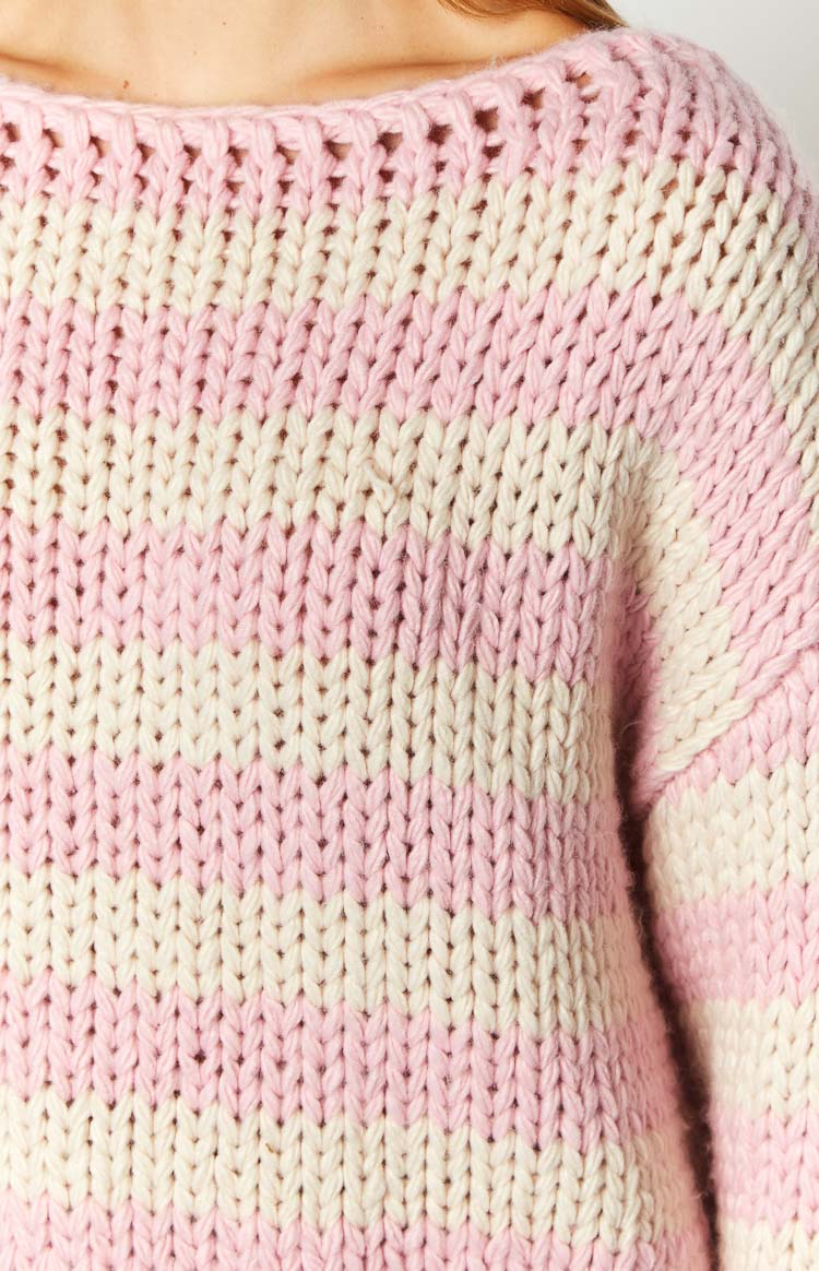Bea Pink Striped Sweater – Beginning Boutique