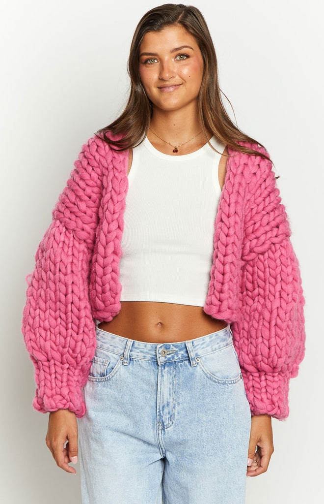 Blush Blossom Pink Knit Cardigan – Beginning Boutique