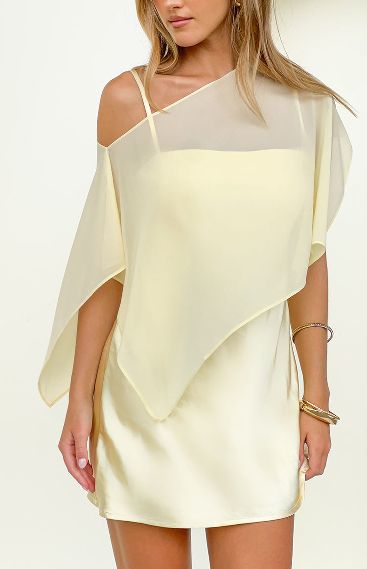 Chelsea Yellow Sheer Chiffon Cape | Beginning Boutique AU