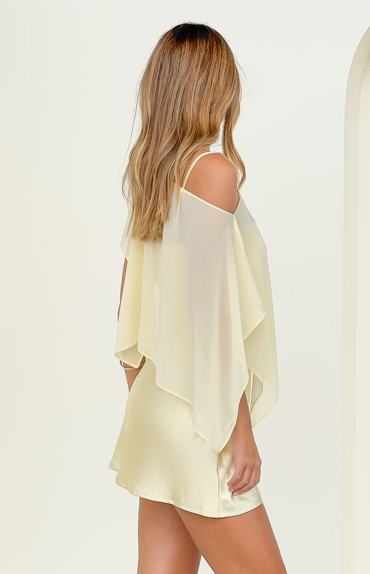 Chelsea Yellow Sheer Chiffon Cape | Beginning Boutique AU