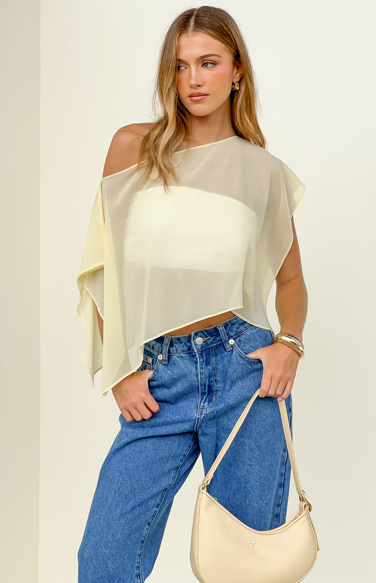 Chelsea Yellow Sheer Chiffon Cape | Beginning Boutique AU