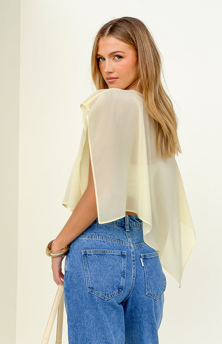 Chelsea Yellow Sheer Chiffon Cape | Beginning Boutique AU