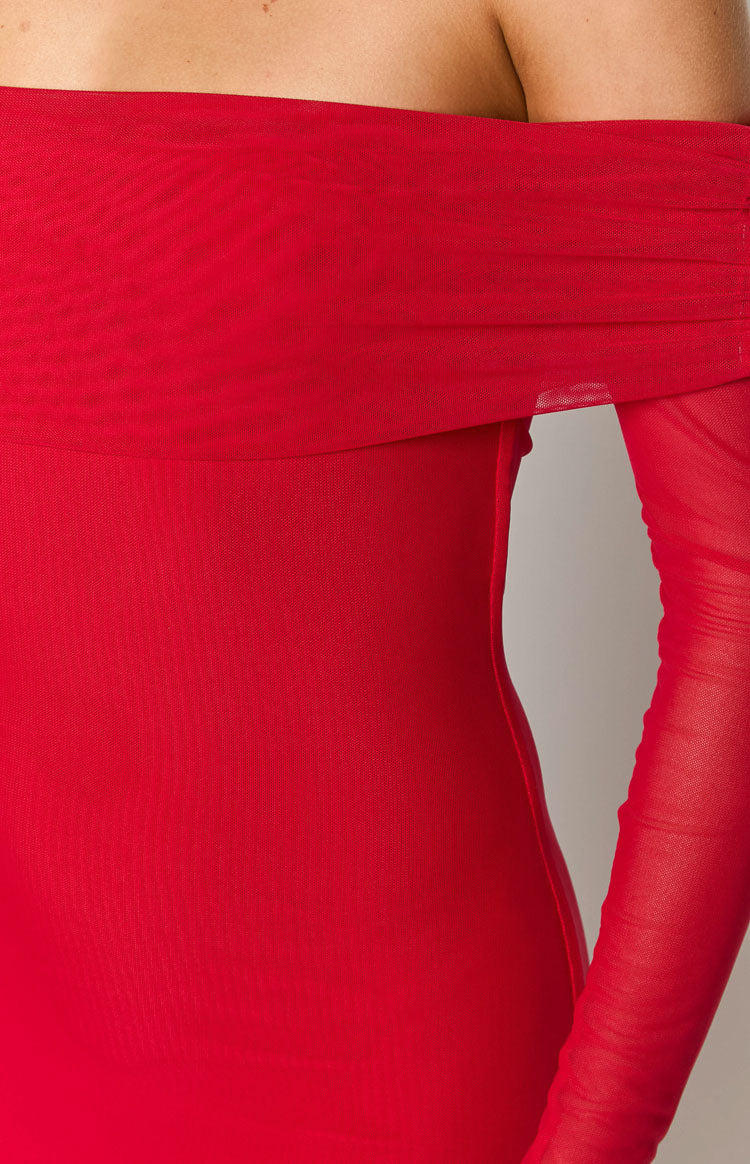 Coraline Red Long Sleeve Maxi Dress – Beginning Boutique