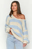 Delvey Pink Striped Chunky Knit Sweater – Beginning Boutique