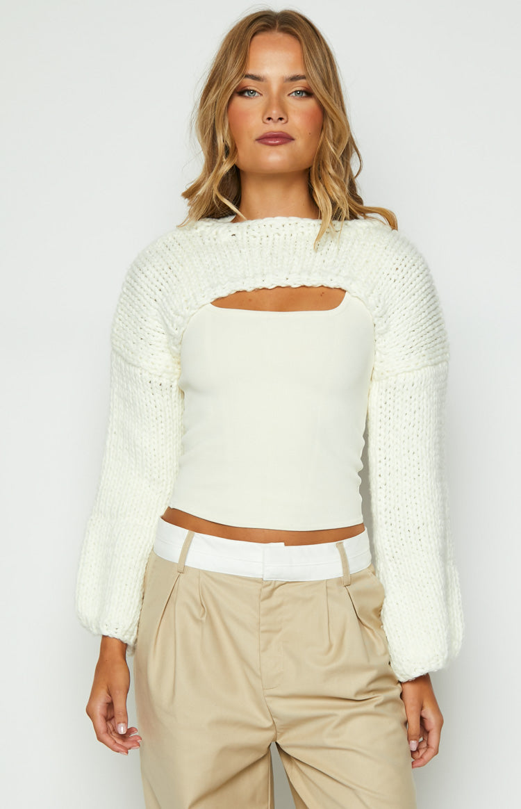 Ferla Cream Knit Shrug | Beginning Boutique AU