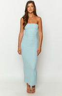 Imogen Blue Floral Strapless Maxi Dress – Beginning Boutique