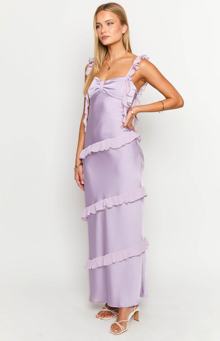 Marmalade Purple Ruffle Maxi Dress – Beginning Boutique