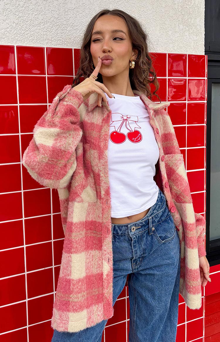 Neve Pink Check Jacket | Beginning Boutique AU
