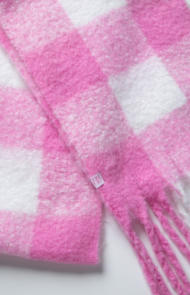 Pink Check Blanket Scarf – Beginning Boutique