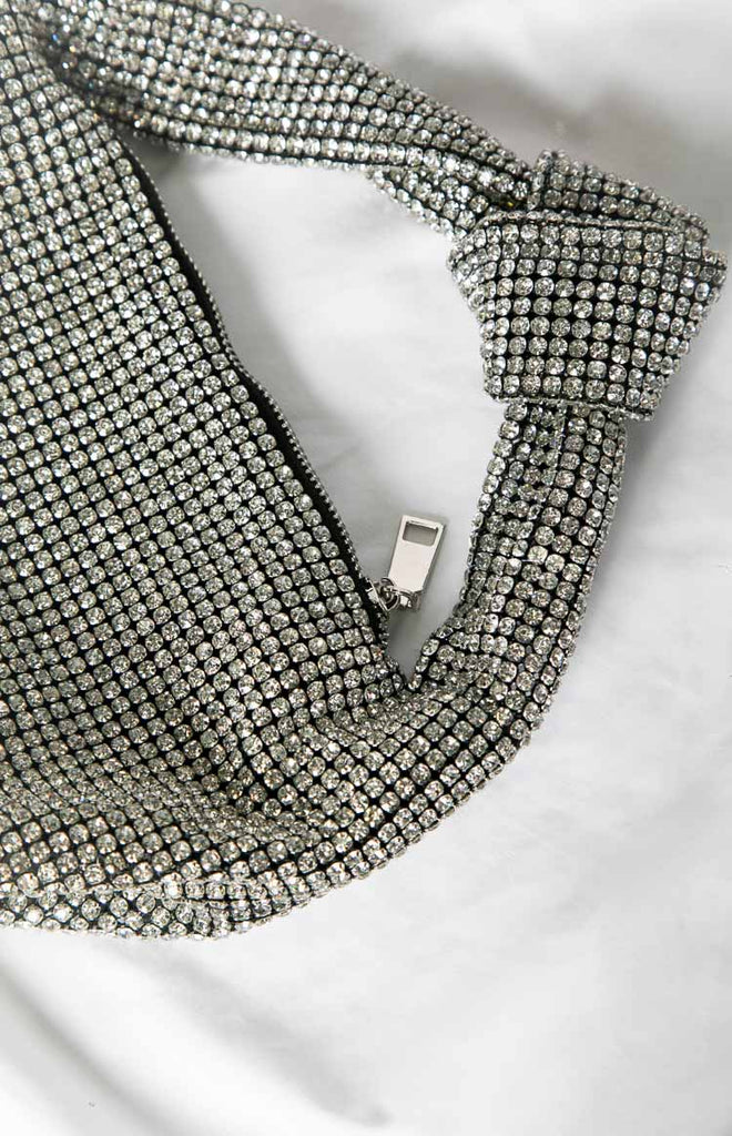 Pixi Silver Diamante Shoulder Bag – Beginning Boutique