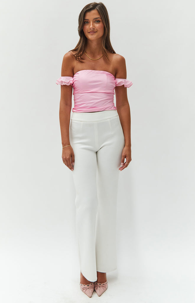 Silvia Pink Satin Crop Top – Beginning Boutique