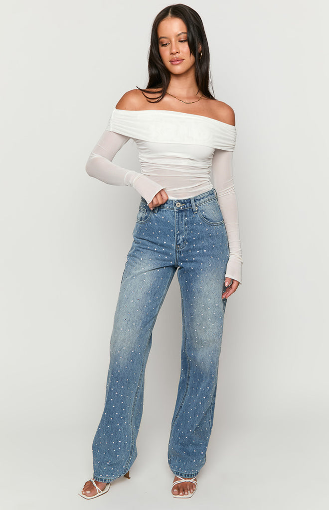 Sparks Mid Wash Denim Straight Leg Jeans – Beginning Boutique