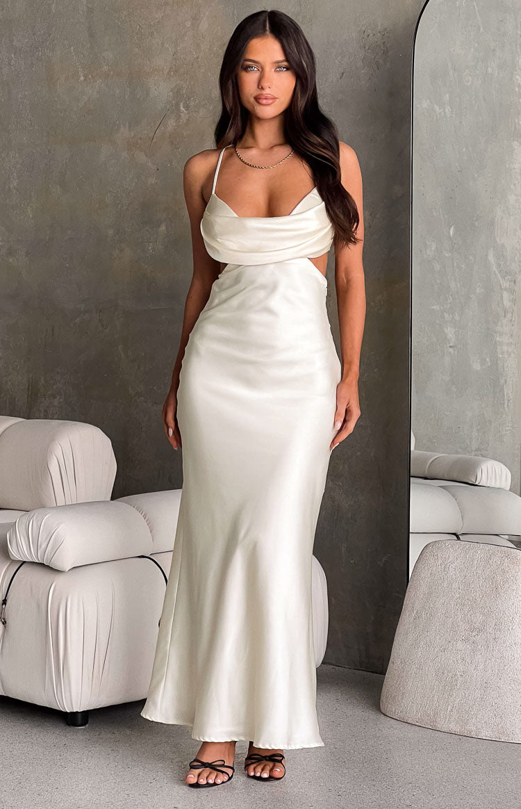 Taleah Cream Cut Out Maxi Dress – Beginning Boutique