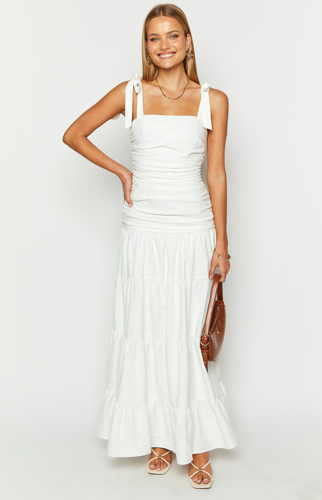 Tessa White Maxi Dress – Beginning Boutique