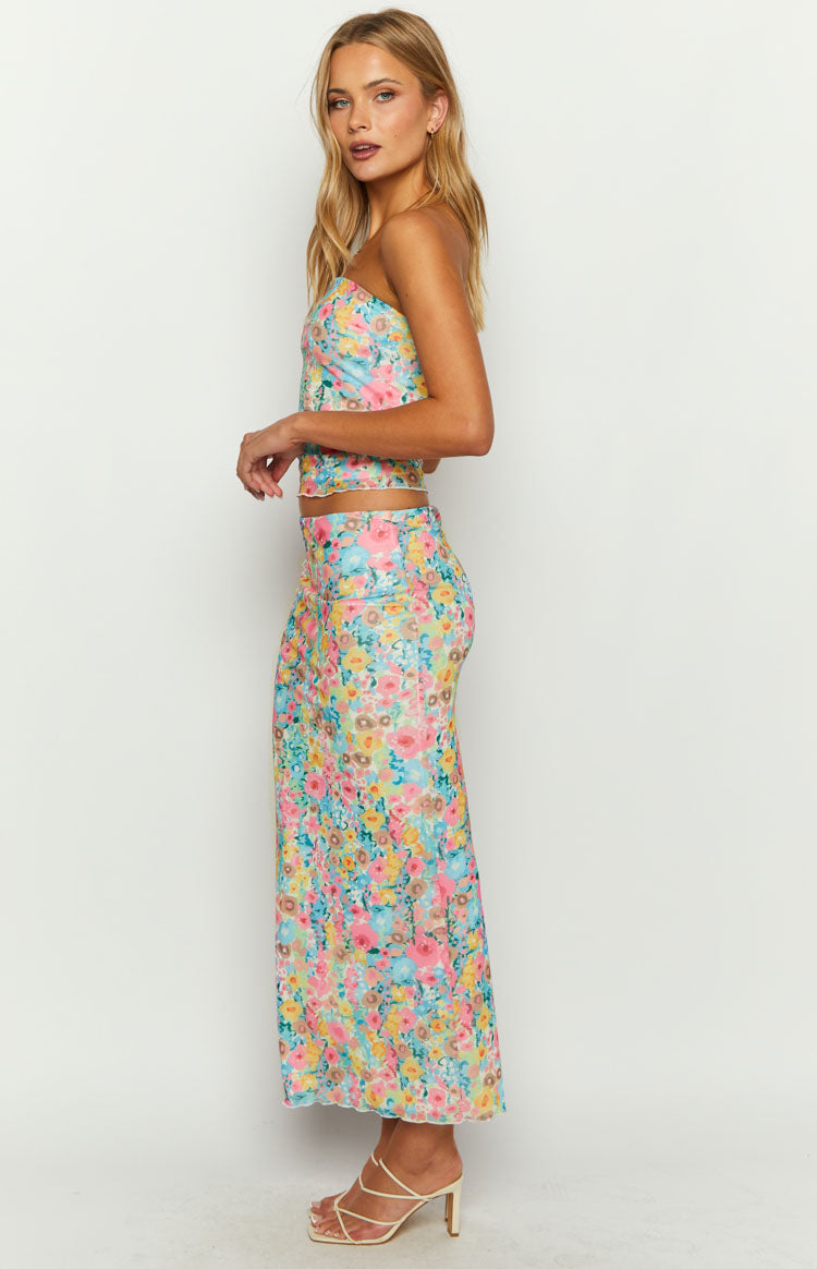 When in Rome Multi Floral Maxi Skirt – Beginning Boutique