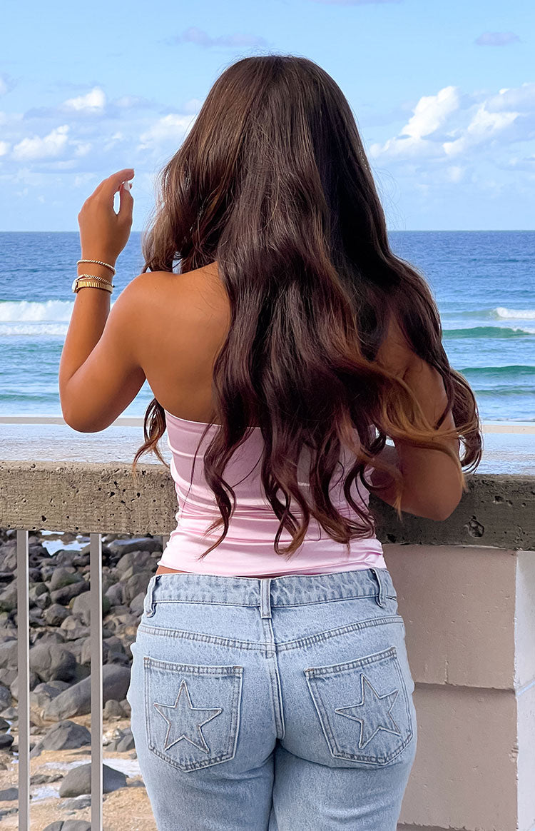 Zaylee Pink Strapless Satin Top – Beginning Boutique