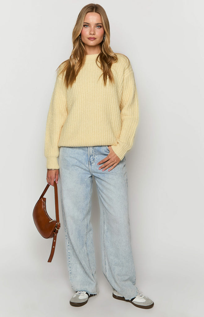 Ace Yellow Oversized Sweater – Beginning Boutique
