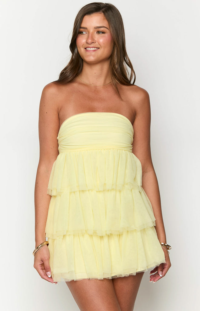Birthday Girl Yellow Mini Party Dress – Beginning Boutique
