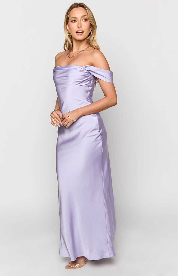 Ella Lilac Off Shoulder Maxi Formal Dress – Beginning Boutique