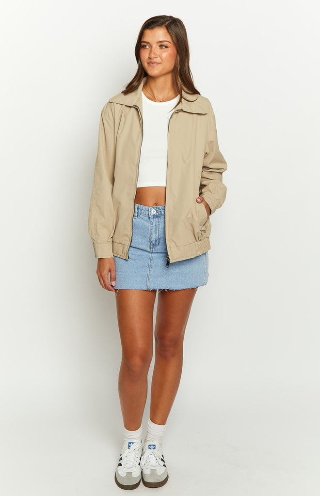Gabbi Fawn Windbreaker Bomber Jacket – Beginning Boutique