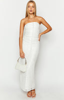 Imogen Blue Floral Strapless Maxi Dress – Beginning Boutique