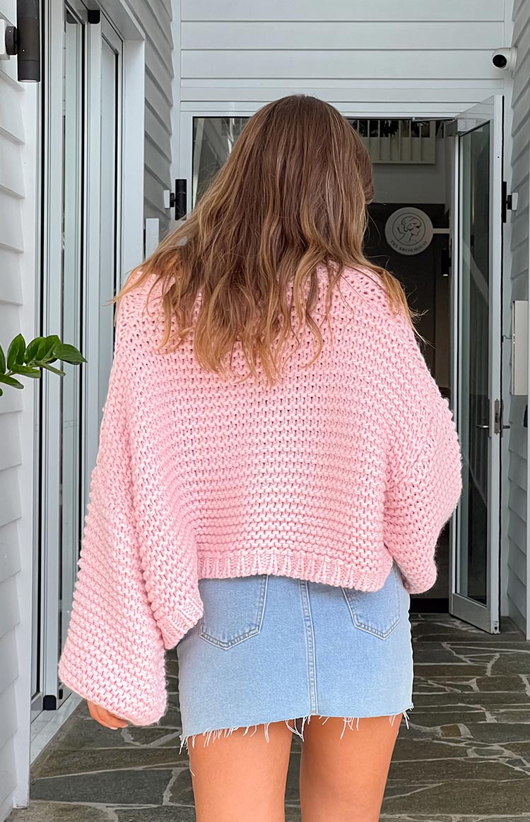 Jen Light Pink Knit Cardigan – Beginning Boutique