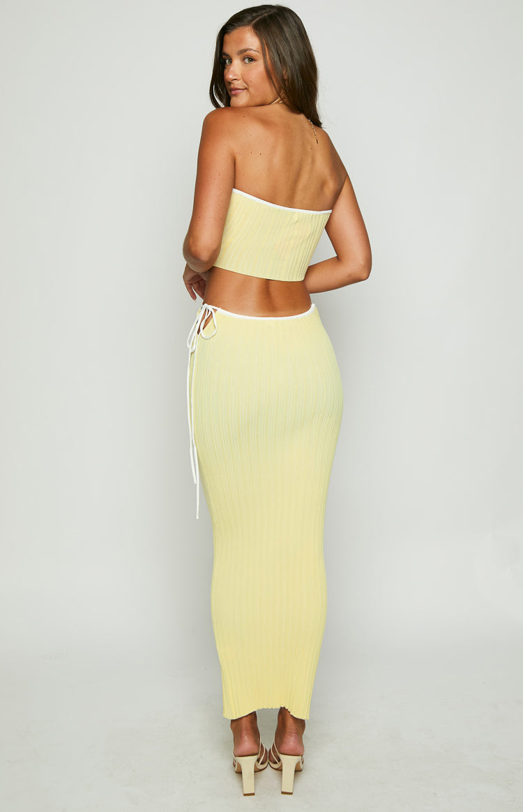 Pia Yellow Contrast Bind Knit Tube Top – Beginning Boutique