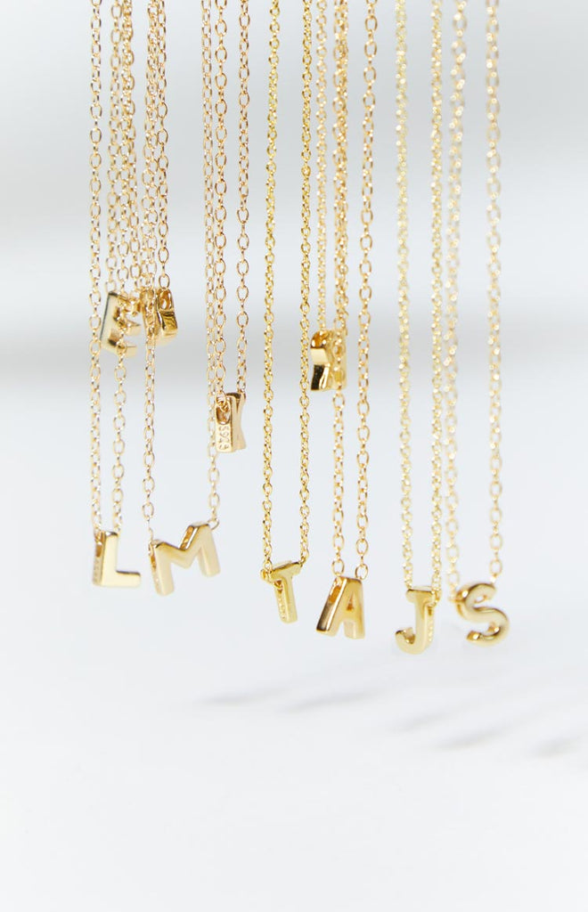 18k Letter Gold Necklace – Beginning Boutique