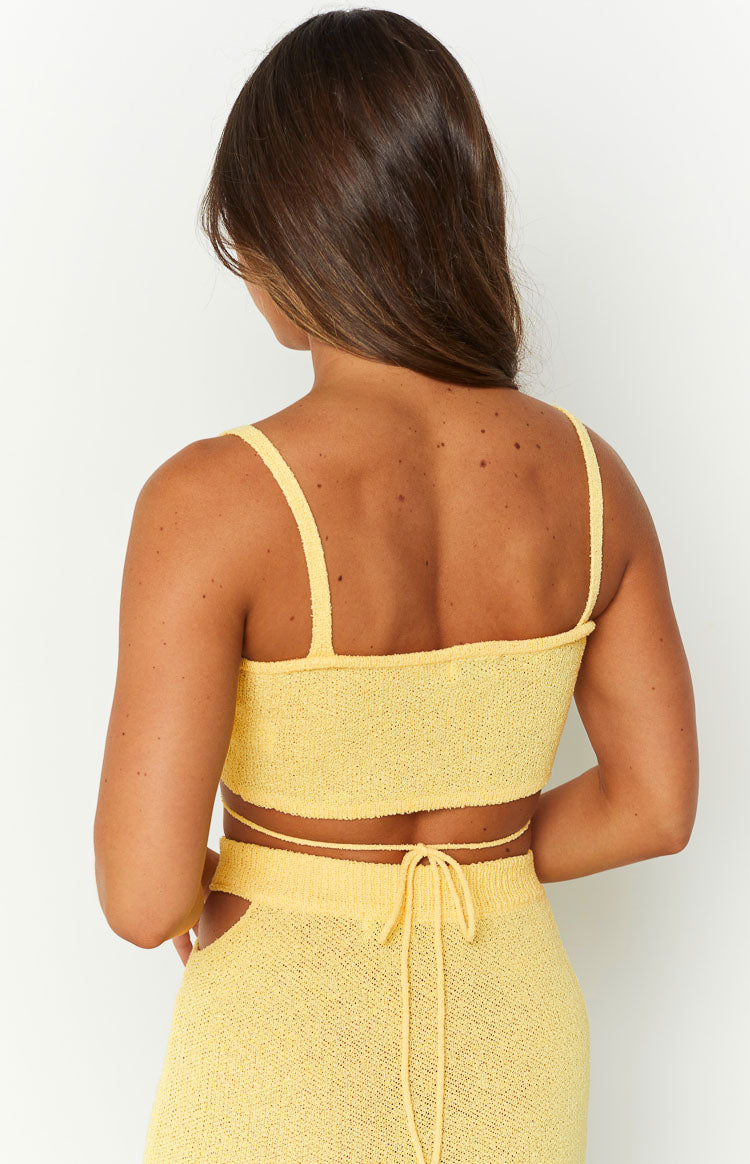 Annabella Yellow Crop Top – Beginning Boutique