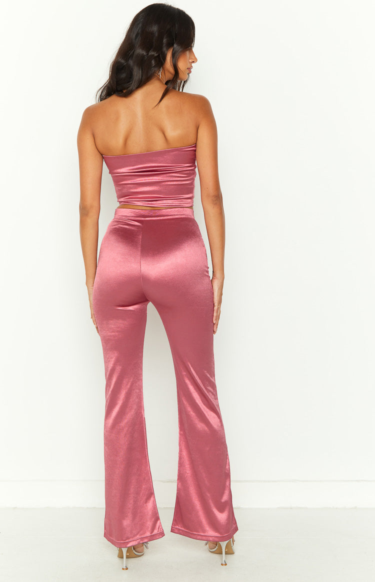 Indigo Pink High Waisted Flare Pants – Beginning Boutique