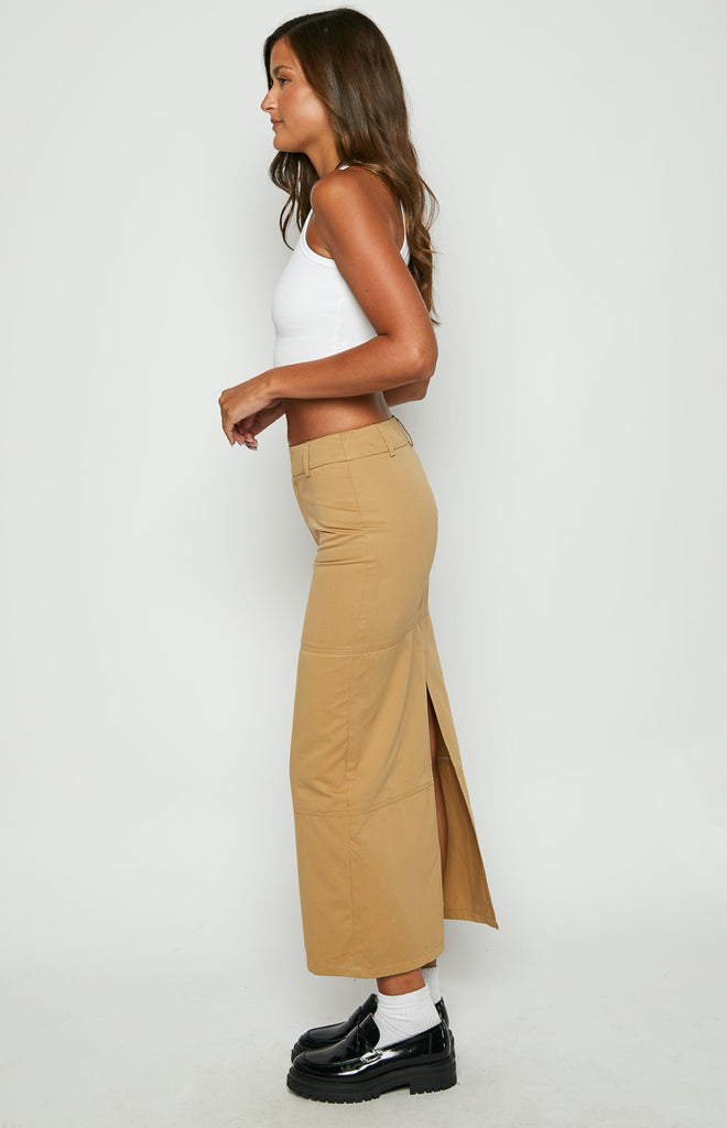 My Way Tan Maxi Skirt – Beginning Boutique